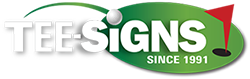 Golf Tee Signs | REUSABLE SPONSOR SIGNS FOR GOLF TOURNAMENTS | Tee-Signs